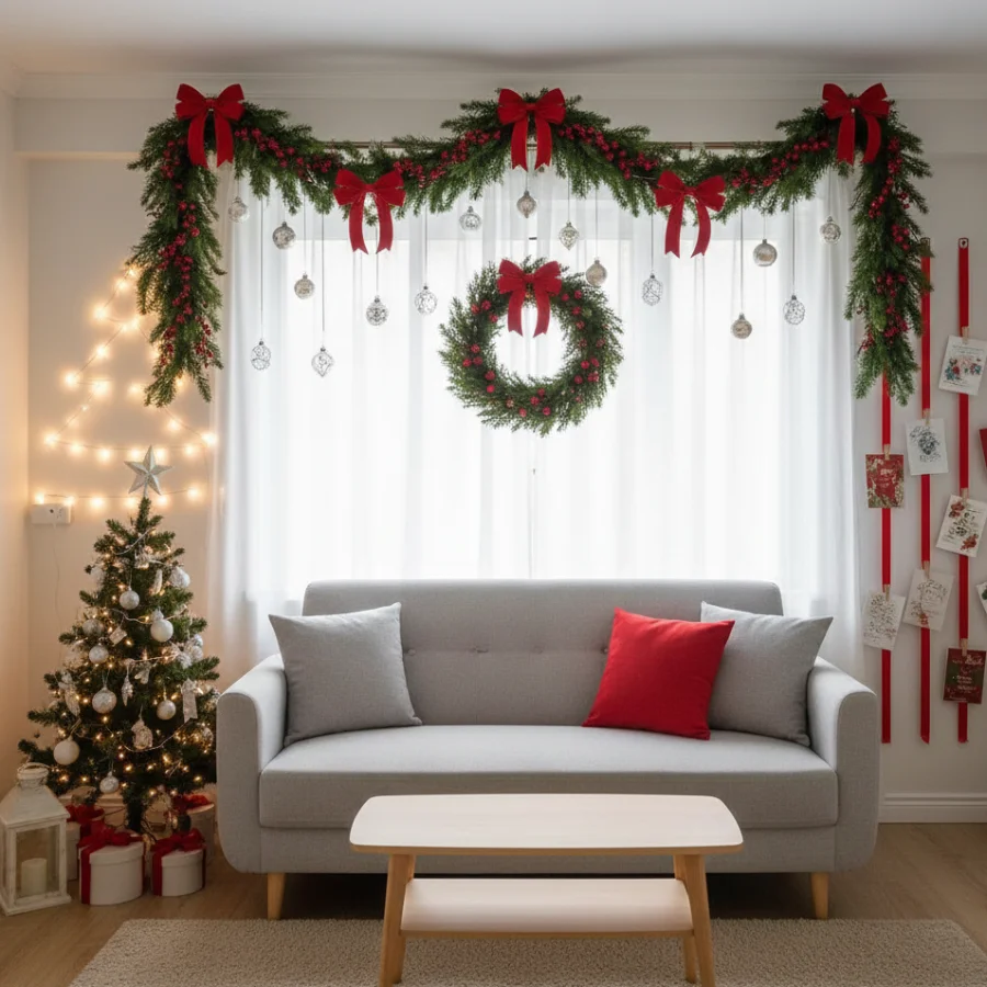 How to Decorate a Small Living Room for Christmas: Space-Saving Ideas ...