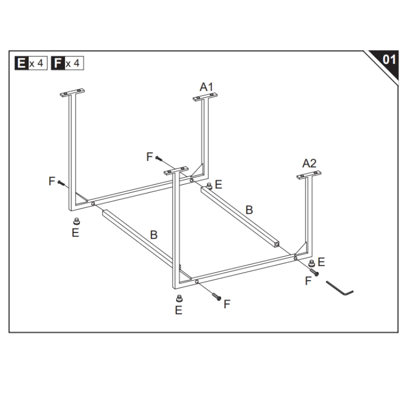 HOMCOM Tempered Glass Coffee Table Assembly Manual (SKU:839-258GD) - Aosom
