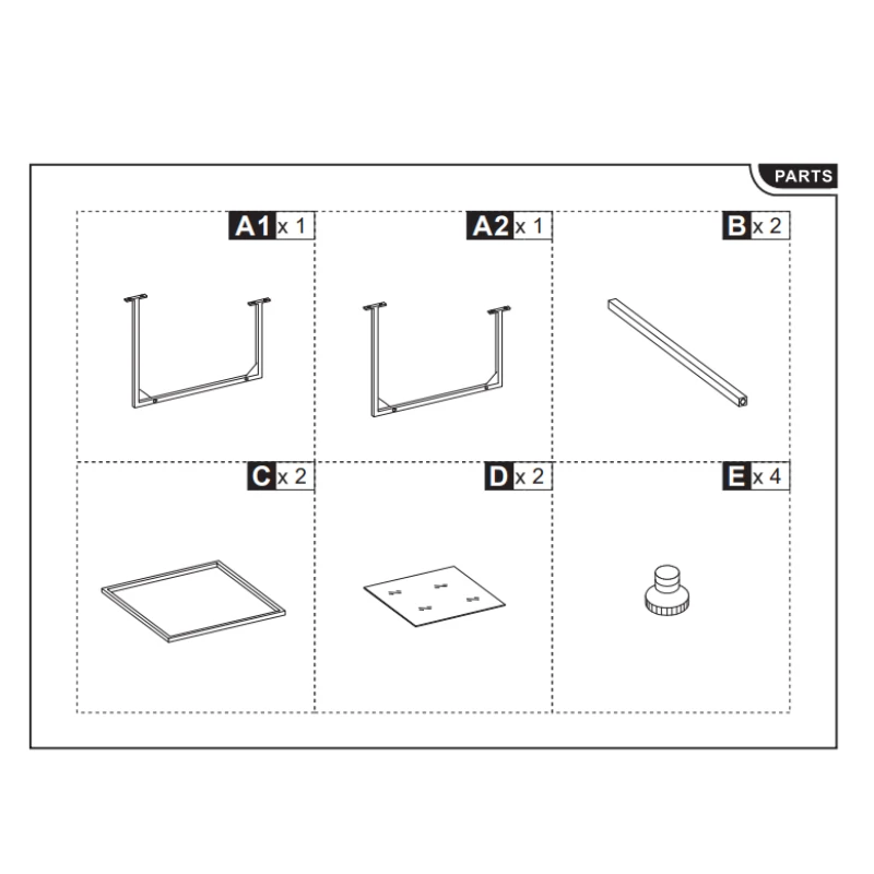 HOMCOM Tempered Glass Coffee Table Assembly Manual (SKU:839-258GD) - Aosom
