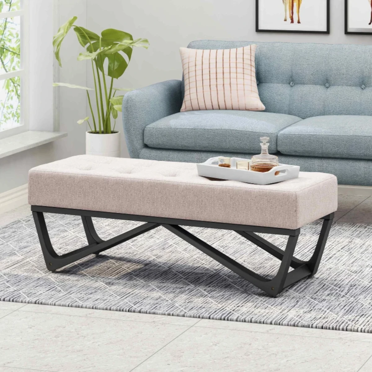 Ottoman with Cushioned Top Assembly Manual (SKU: F-NHA-6606000BGE) - Aosom