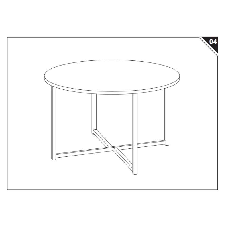 HOMCOM Round Coffee Table Set of 2 Assembly Manual (SKU:839-151BN) - Aosom